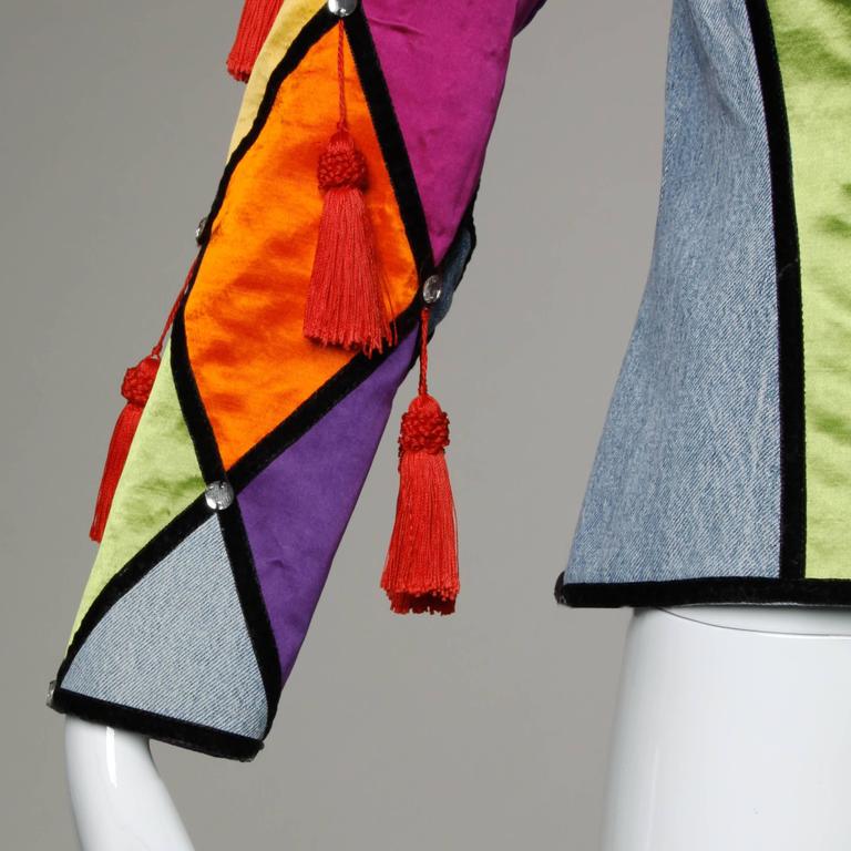 One-Off Custom Made Michael Casey Couture Vintage Upcycled Jean Jacket ...