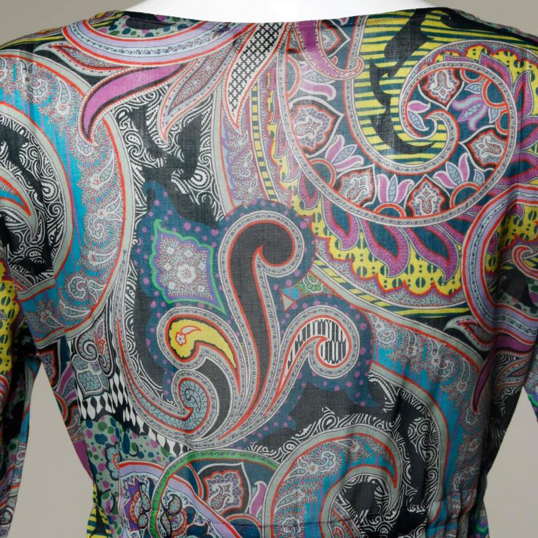Etro Sheer Paisley Print Dress with Beaded Tie For Sale at 1stDibs ...