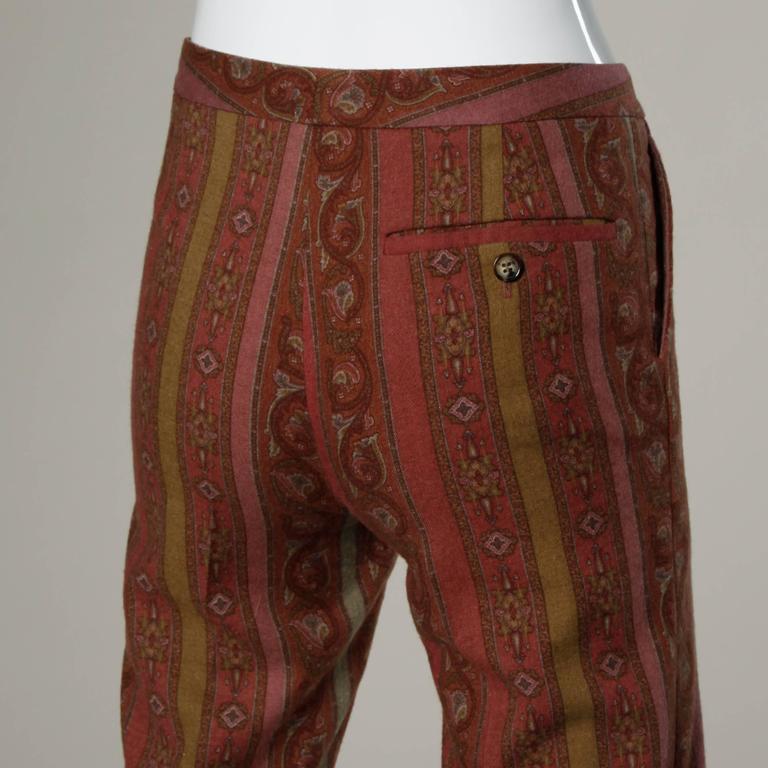 Etro Wool Blend Paisley Trousers or Pants For Sale at 1stDibs | paisley ...