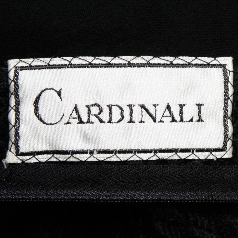 Cardinali Black Wool and Silk Couture Crochet Dress with Fringe Trim ...