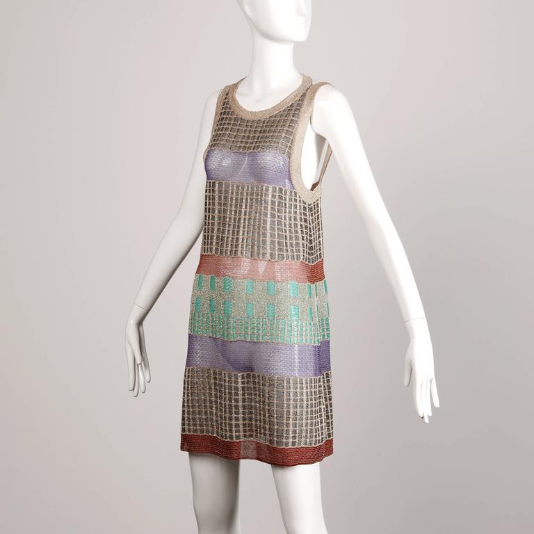 Missoni Metallic Sheer Knit Dress with an Open Back For Sale at 1stDibs ...