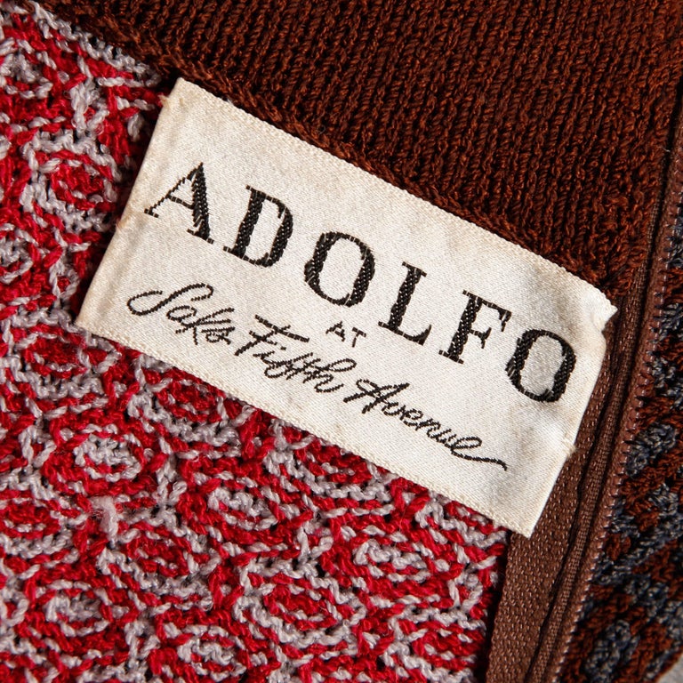 1970s Adolfo Vintage Santana Knit Sweater Dress at 1stDibs