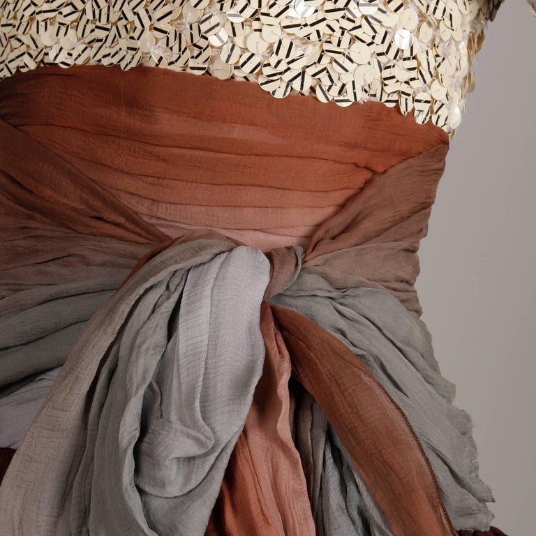 Peter Keppler Vintage Evening Gown/ Dress- Hand Dyed Ombre Silk ...