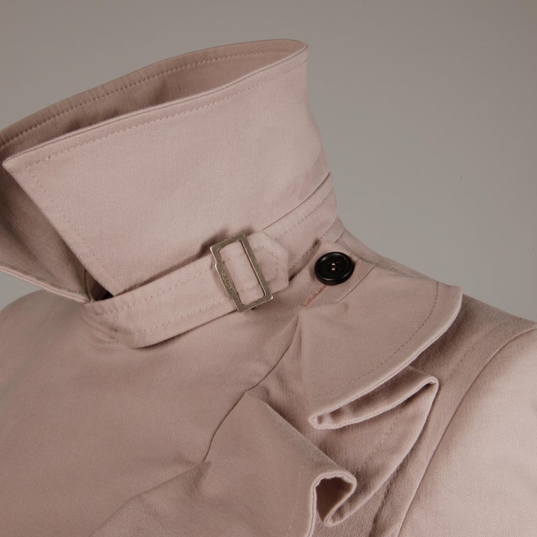 2003 Yves Saint Laurent by Tom Ford Pink Ruffle Jacket + Skirt Suit ...