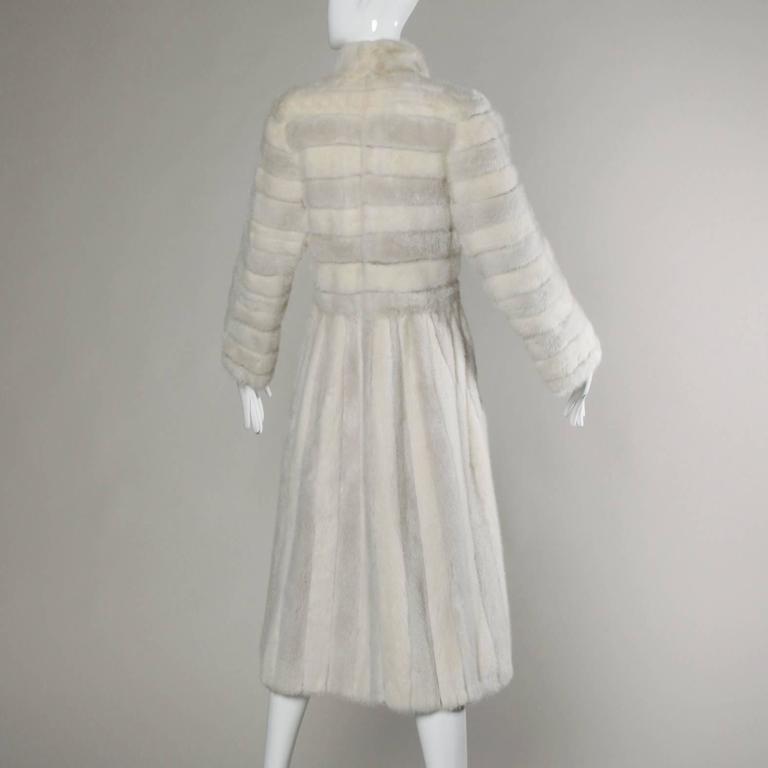 Beautiful 1970s Vintage Striped Mink Fur Princess Coat at 1stDibs