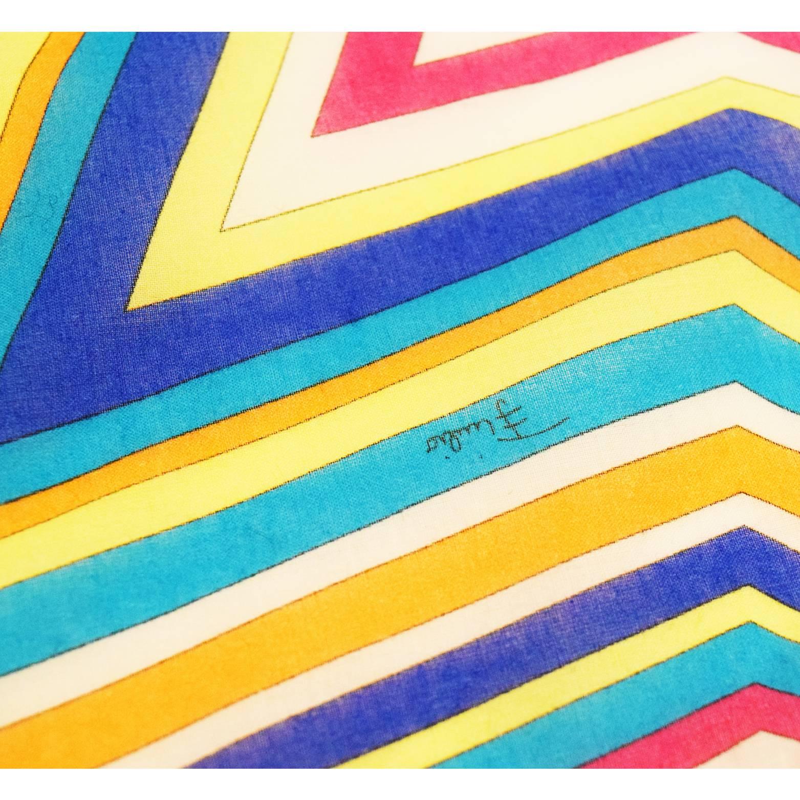 Emilio Pucci Star-shaped printed cotton scarf For Sale at 1stDibs