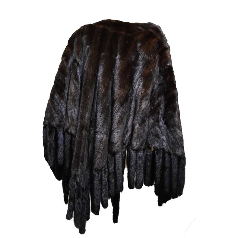 Revillon Mahogany Sable Cape with Mink Tail For Sale at 1stDibs