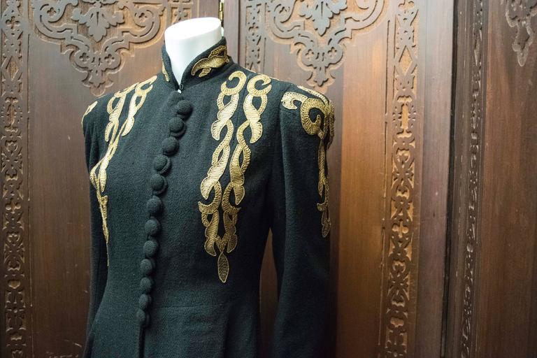 1940s Black and Brass Opera Coat at 1stDibs