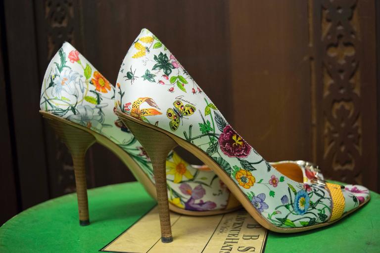 Gucci Floral Peep Toe High Heels at 1stDibs | floral peep toe heels ...