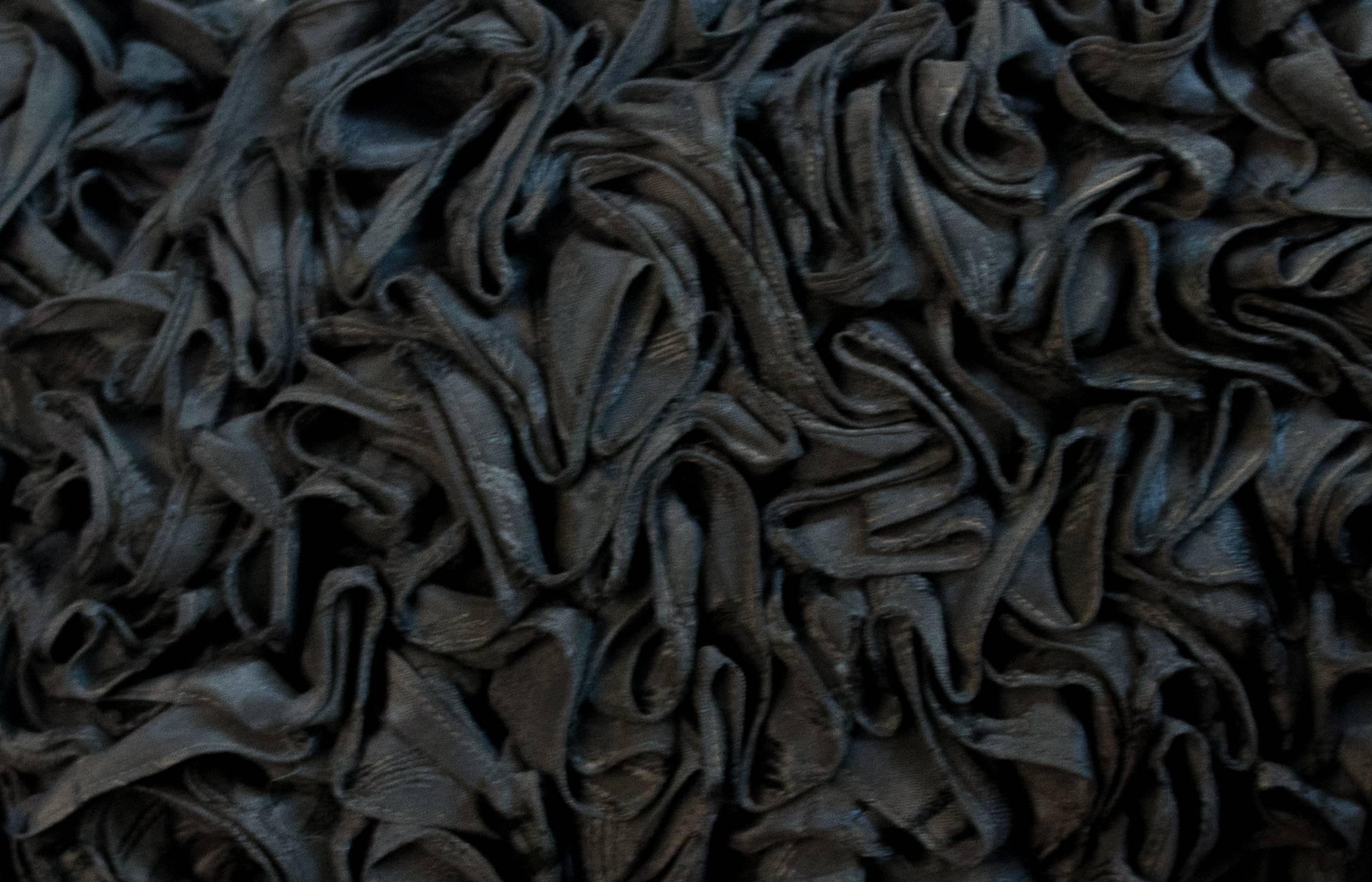 Edwardian Black Brocade Cape with Ruffled Collar at 1stDibs