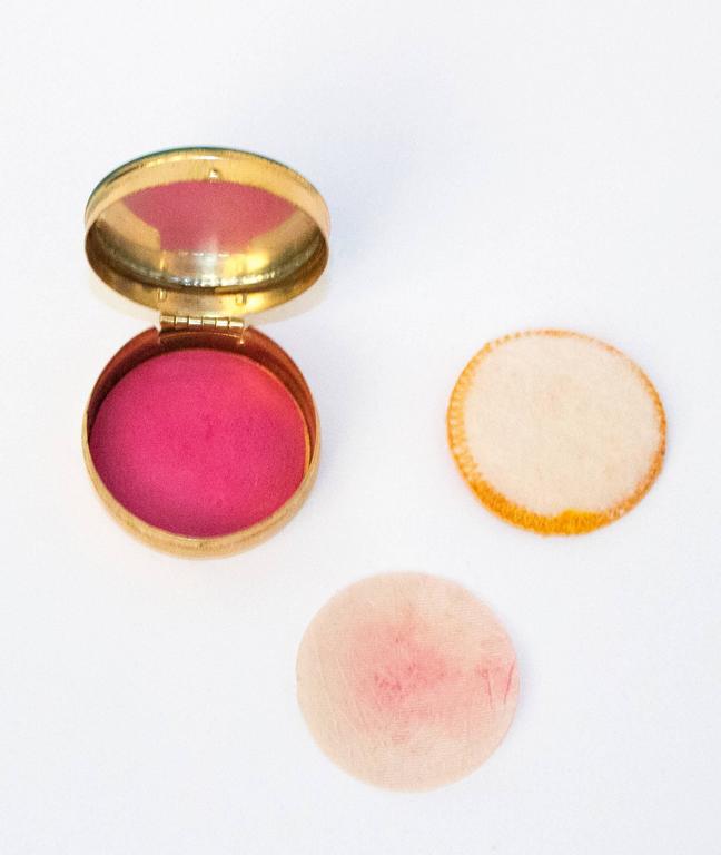 40s Hand Painted Rouge, Powder and Perfume Set For Sale at 1stDibs