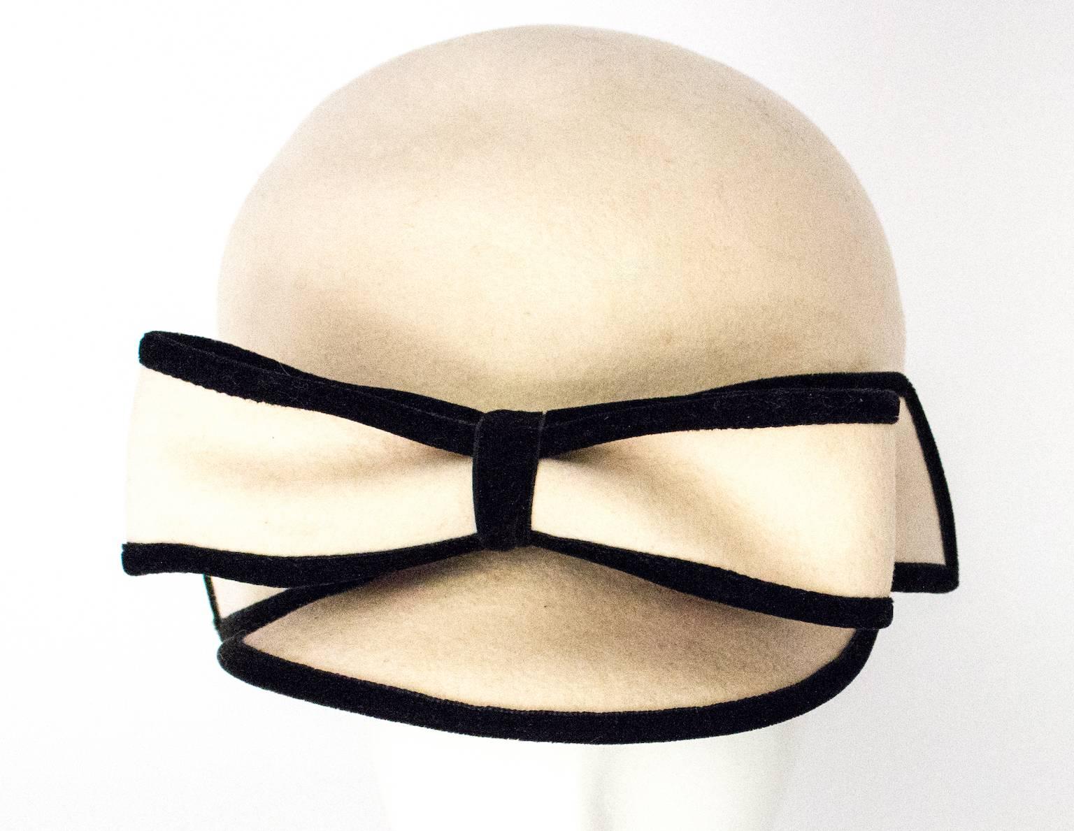 60s Mod Bow Fashion Hat at 1stDibs