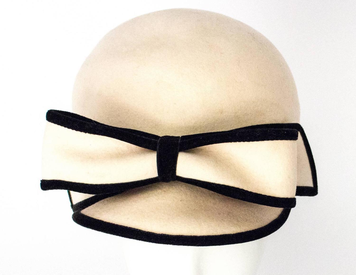 60s Mod Bow Fashion Hat For Sale at 1stdibs