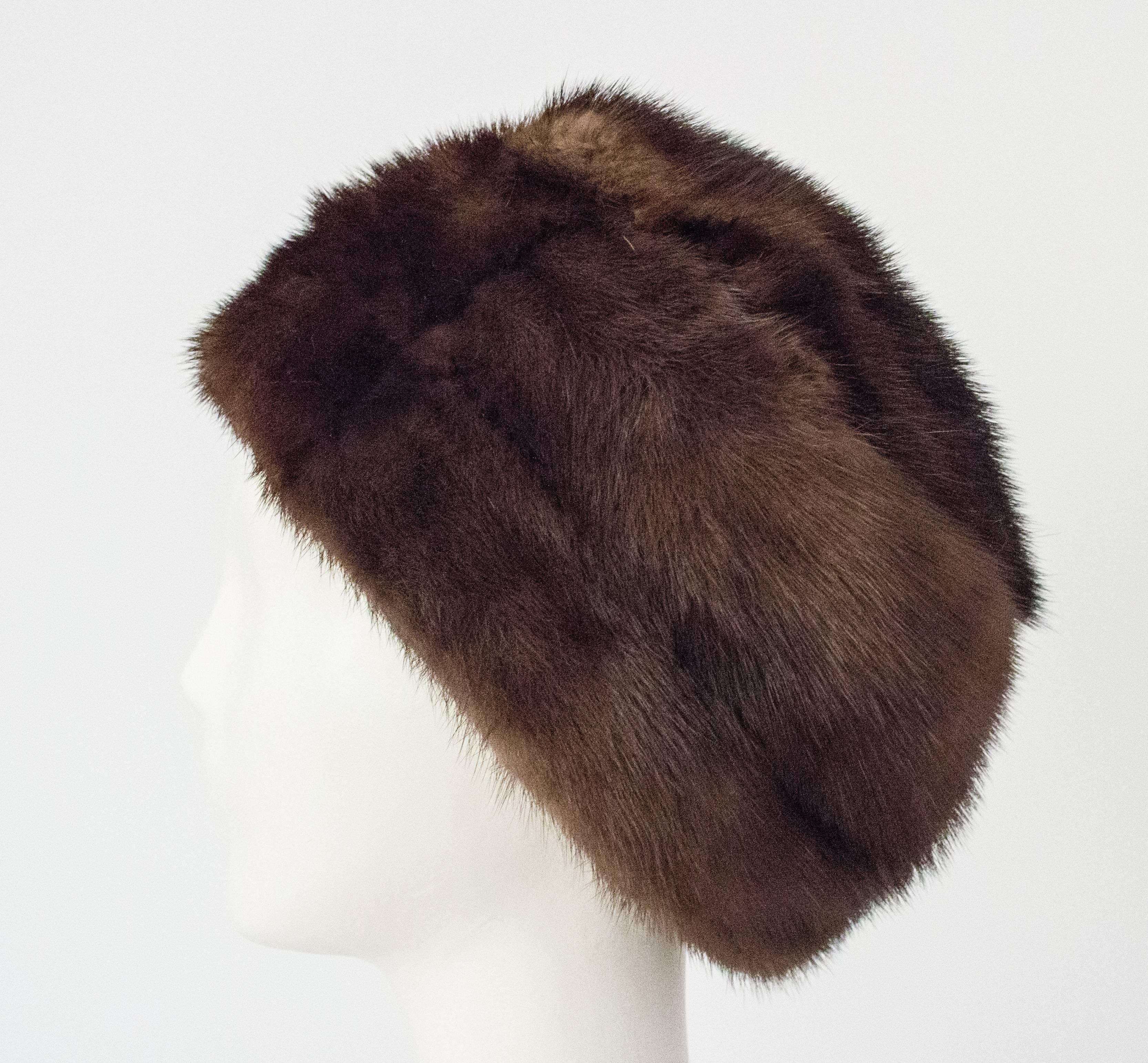 60s Chocolate Mink Hat at 1stDibs