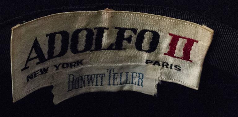 60s Black Adolfo Hat For Sale at 1stDibs | adolfo hats