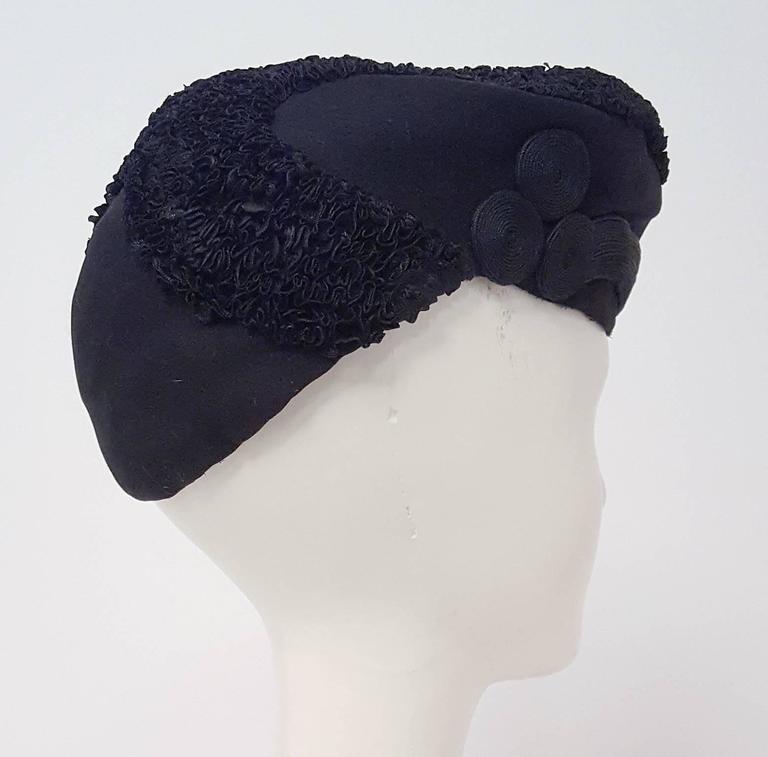 40s Ruffle Fashion Hat For Sale at 1stDibs