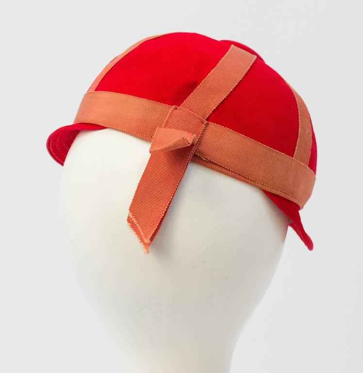 60s John Frederics Child's Red Velvet Mod Cap at 1stDibs | 60s cap