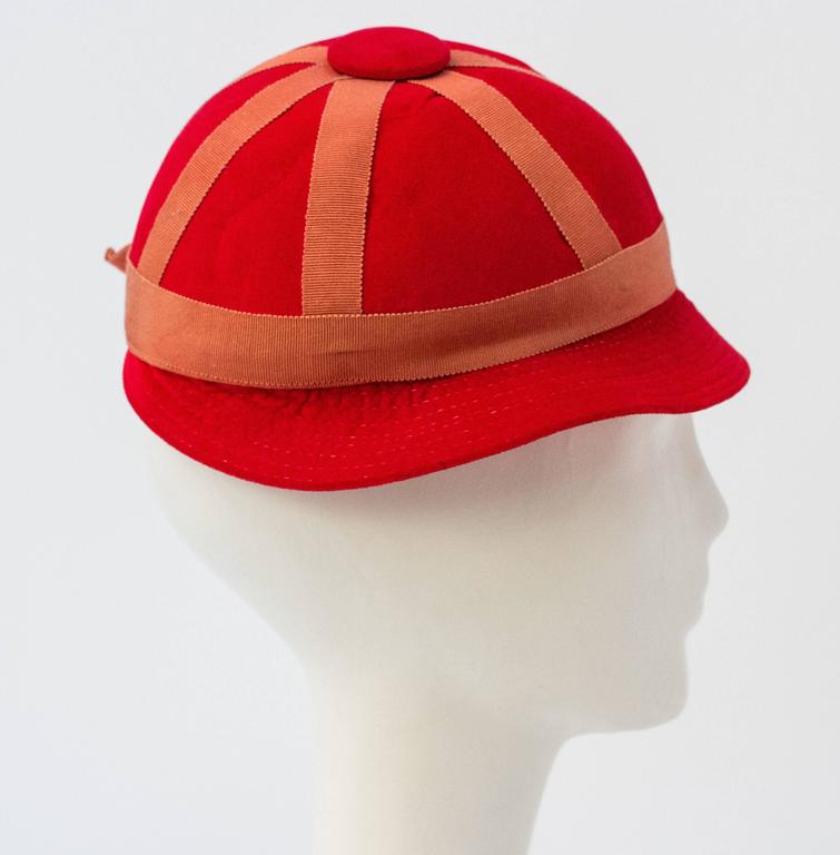 60s John Frederics Child's Red Velvet Mod Cap at 1stDibs | 60s cap