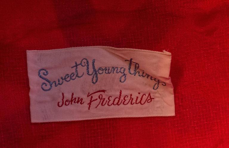 60s John Frederics Child's Red Velvet Mod Cap at 1stDibs | 60s cap