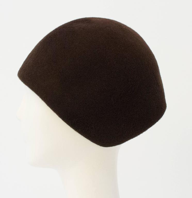 60s Brown Wool Felt Mod Hat w/ Lace-up Detail For Sale at 1stDibs | 60s ...