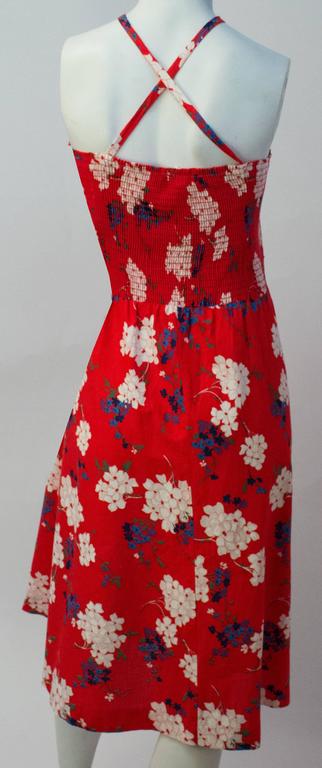 60s Red Floral Sun Dress at 1stDibs | 60s sun dress, red sun dress, 60s ...