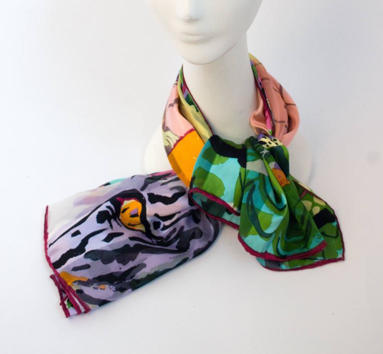 Ken Scott Pop Art Scarf at 1stDibs | ken scott scarf, ken scott silk scarf