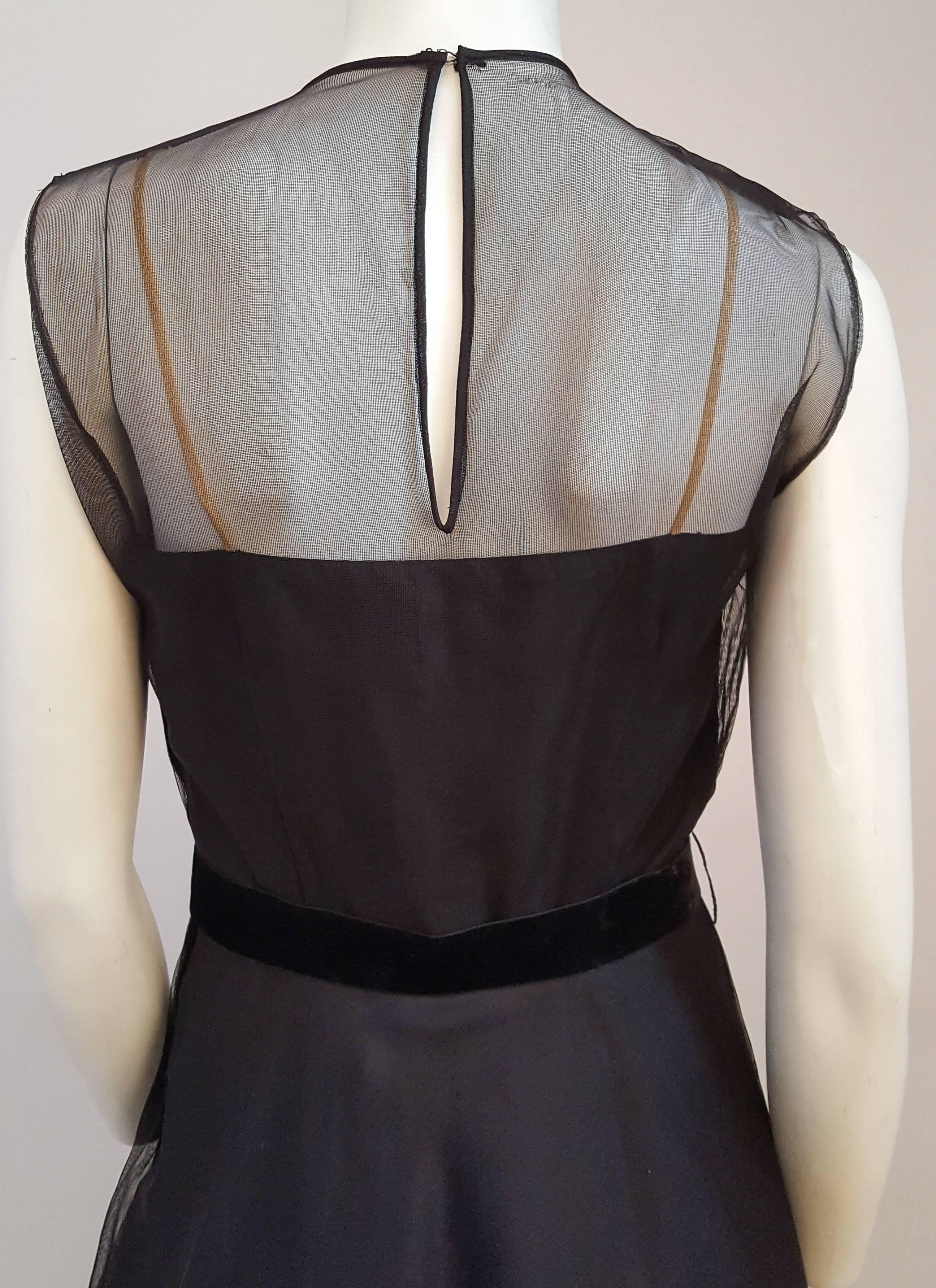 1950s Sheer Micro Pleat Dress w/ Lace Bodice For Sale at 1stDibs ...