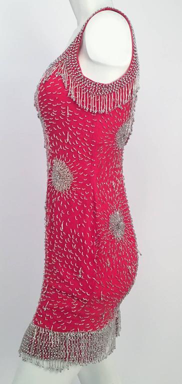 80s Beaded Red Mini Dress at 1stDibs