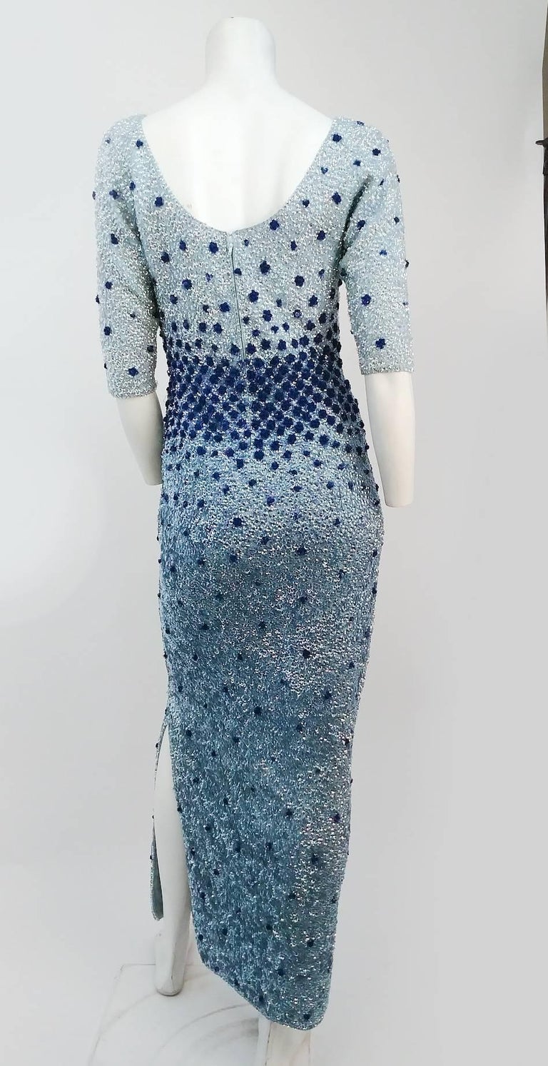 60s Blue Sequin Cocktail Dress For Sale at 1stDibs | sequin cocktail ...