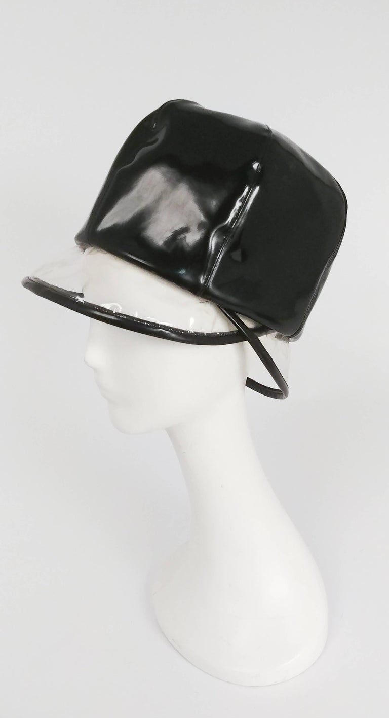 1960s Black and Clear Vinyl Mod Hat at 1stDibs | clear vinyl hat