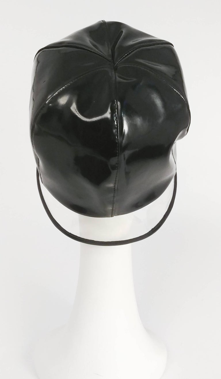 1960s Black and Clear Vinyl Mod Hat at 1stDibs | clear vinyl hat