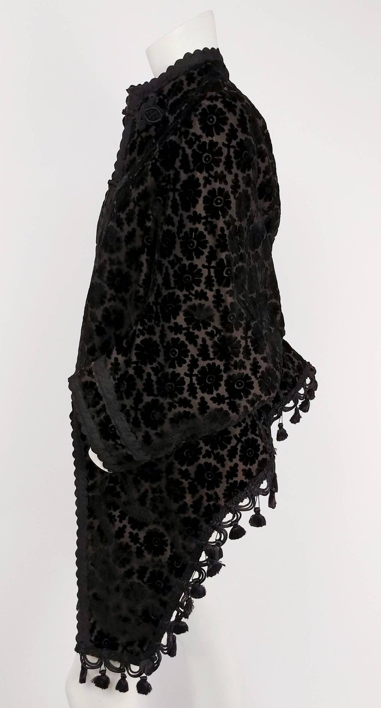 Victorian Black Cut Velvet Dolman Mantle For Sale at 1stDibs