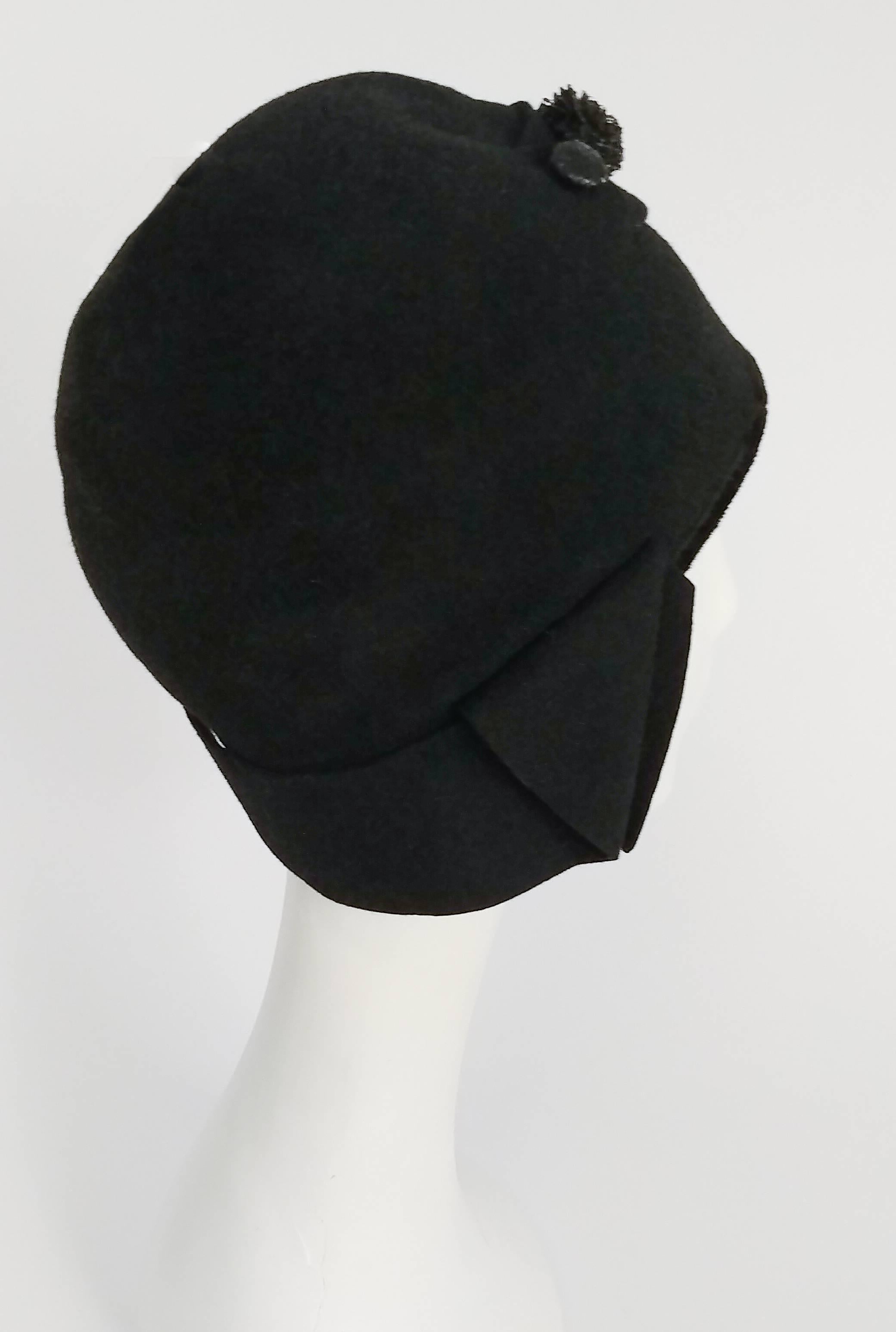 1920s Black Cloche Hat at 1stDibs