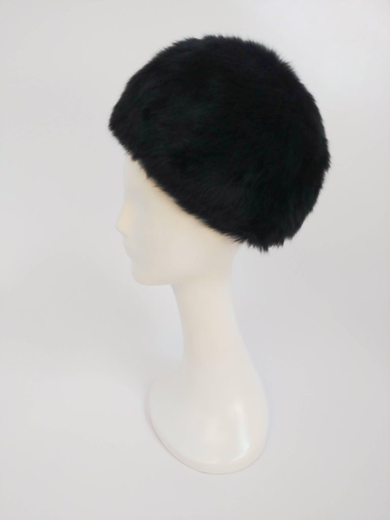 1960s Black Rabbit Fur Hat For Sale at 1stDibs