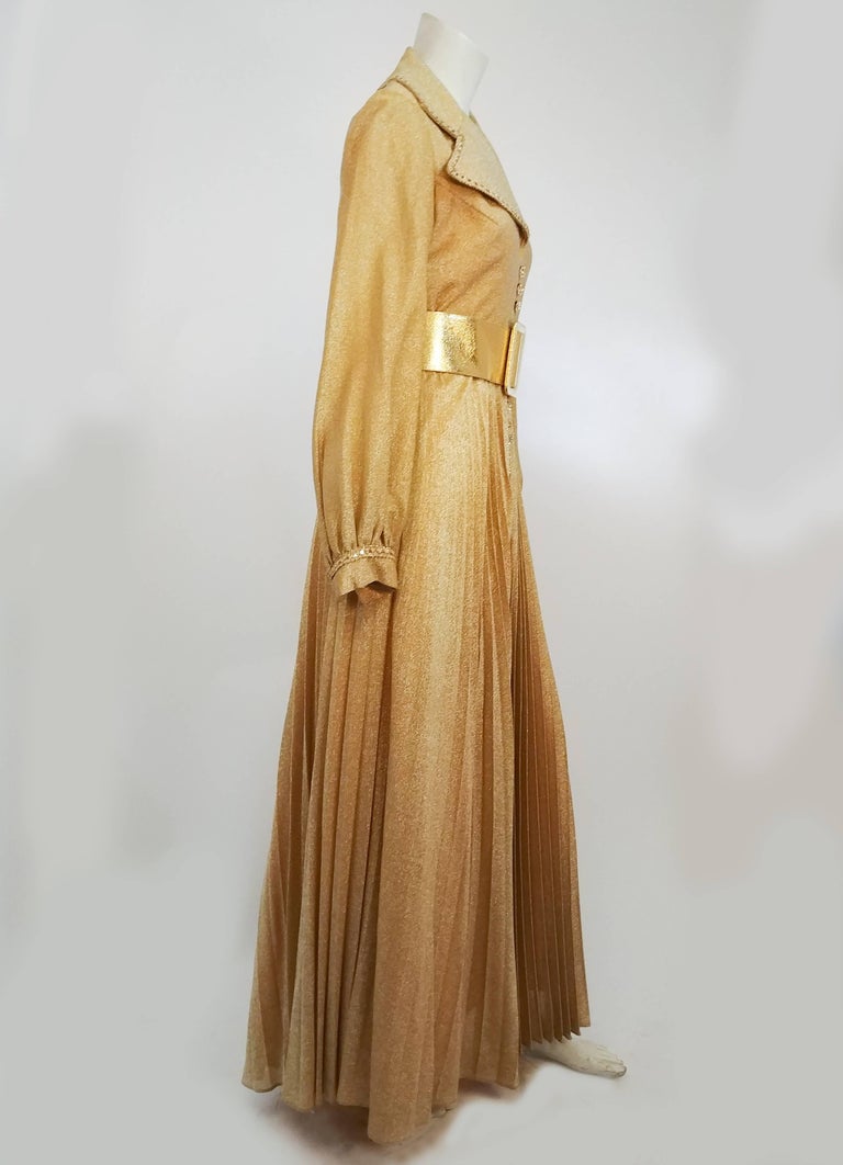 1970s Metallic Gold Disco Studio 54 Dress at 1stDibs | studio 54 gold ...