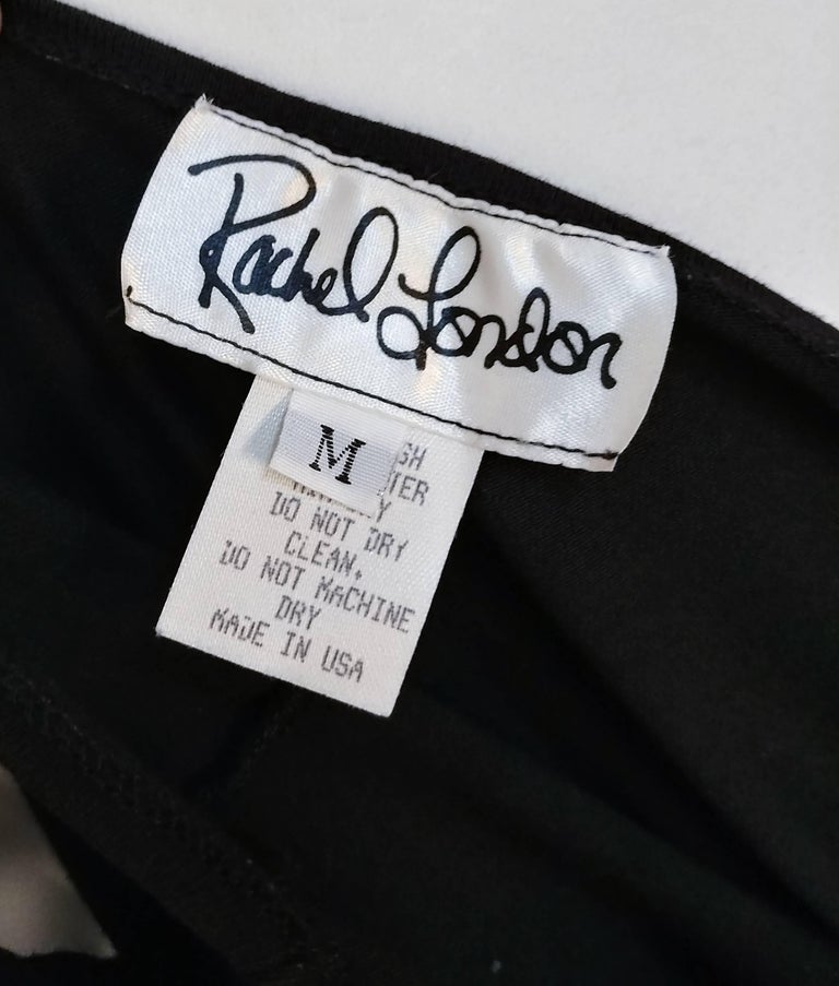 1990s Rachel London Black Jersey Bodycon Flower Bra Dress at 1stDibs