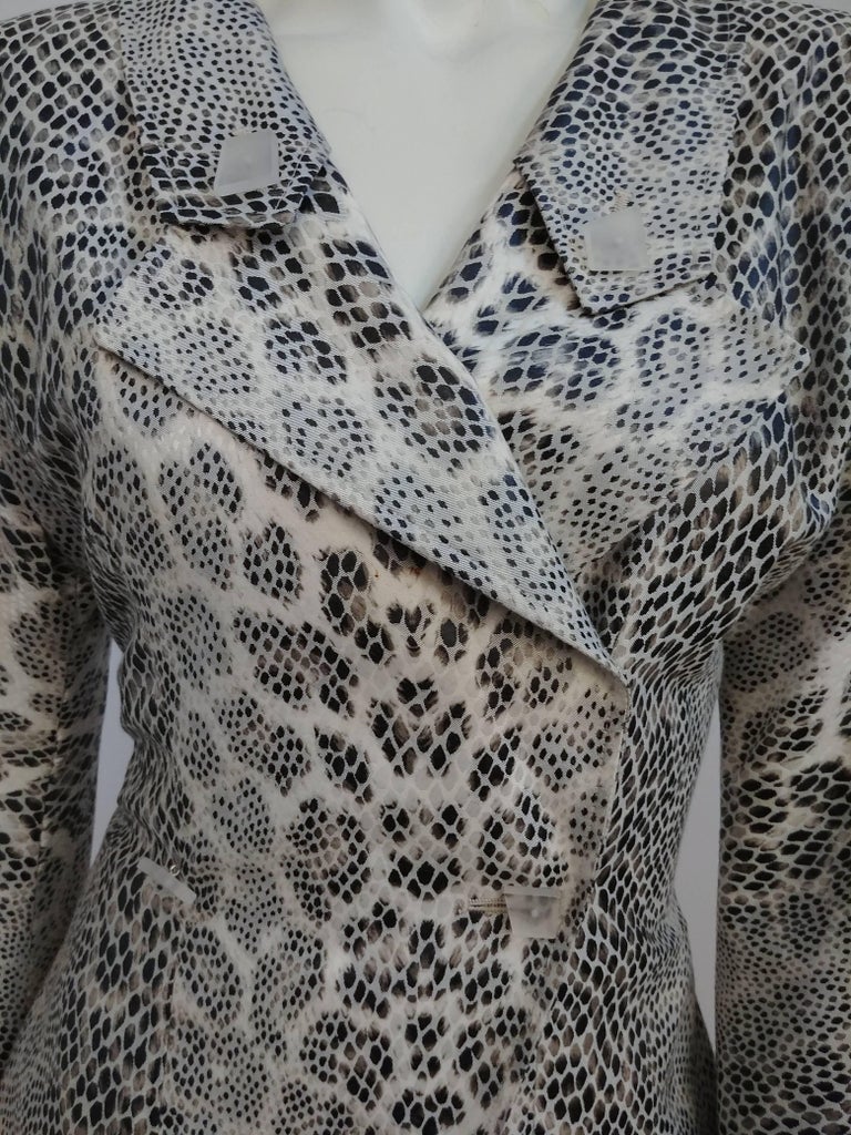 1980s Jean Muir White Snake Print Skirt Suit Set For Sale at 1stDibs