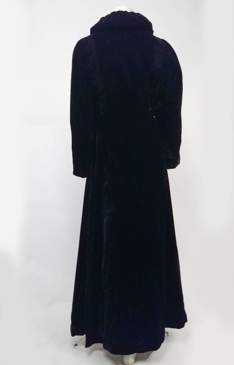 1940s Black Silk Velvet Opera Coat at 1stDibs | black opera coat