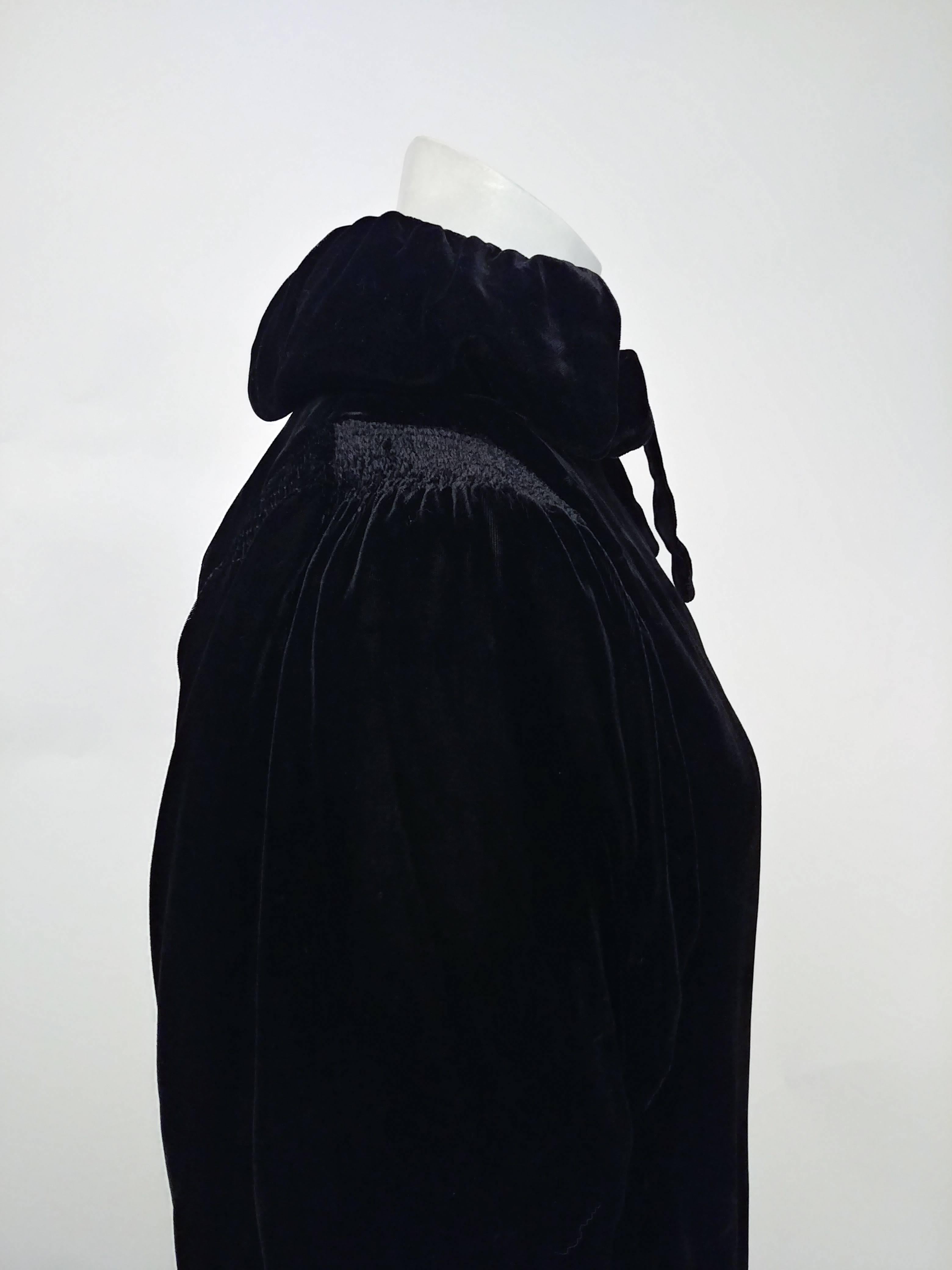 1940s Black Silk Velvet Opera Coat at 1stDibs | black opera coat, black ...