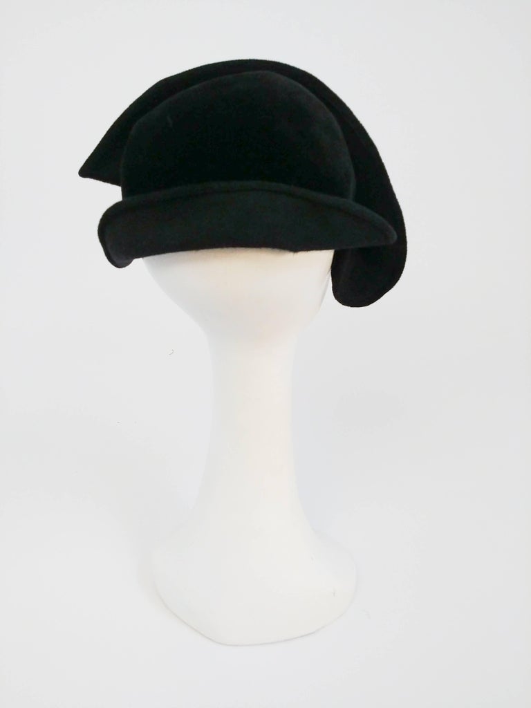 1930s Black Art Deco Asymmetrical Hat at 1stDibs | art déco the straw hat
