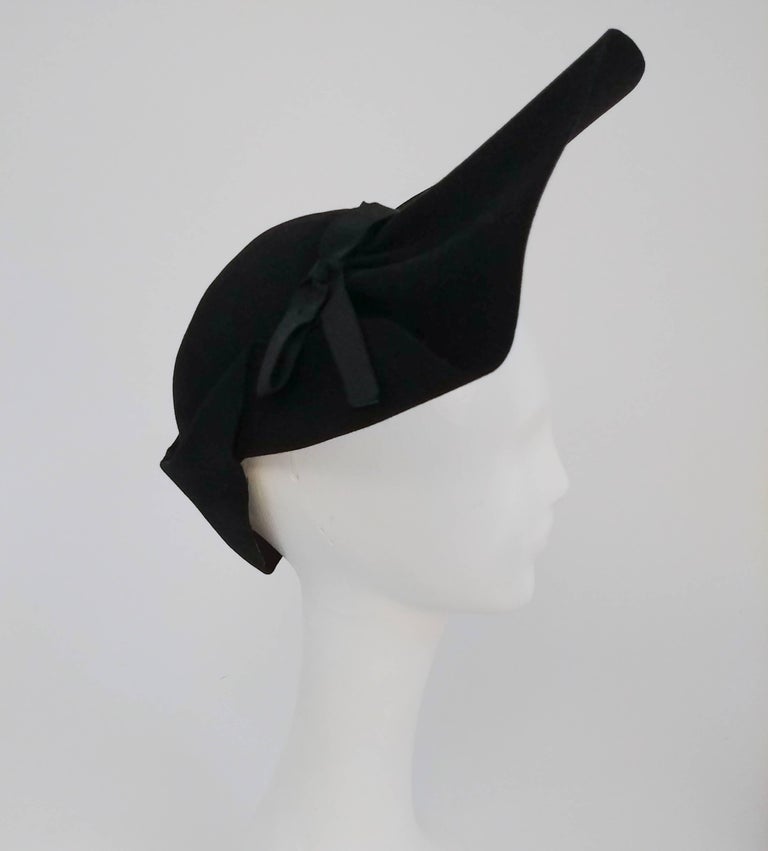 1930s Black Structured Hat at 1stDibs