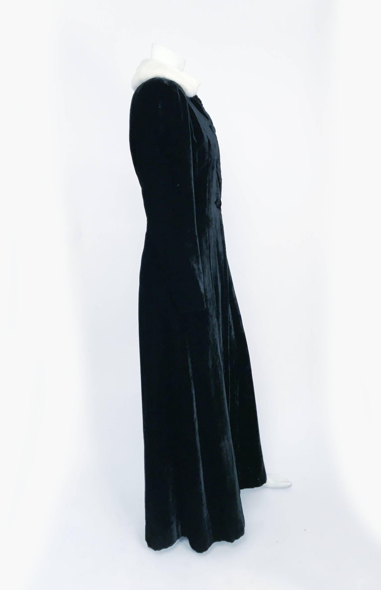 Black Silk Velvet Opera Coat with Ermine Collar, 1930 at 1stDibs ...