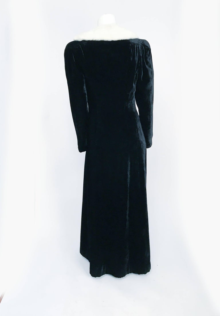 Black Silk Velvet Opera Coat with Ermine Collar, 1930 at 1stDibs ...