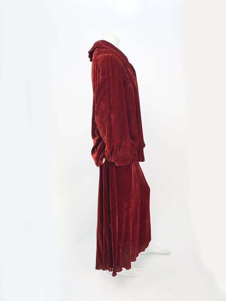 1930s Rust Bias Cut Silk Velvet Dress with Coat at 1stDibs | rust ...