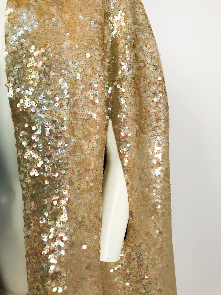 Gold Sequin Cape, 1960s at 1stDibs | sequin cape gold