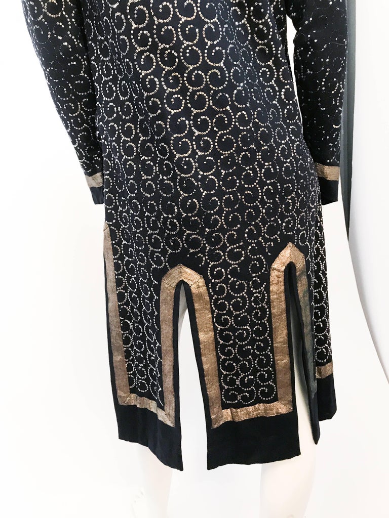 1920s Black Wool Evening Coat with Silver Sequins For Sale at 1stDibs ...