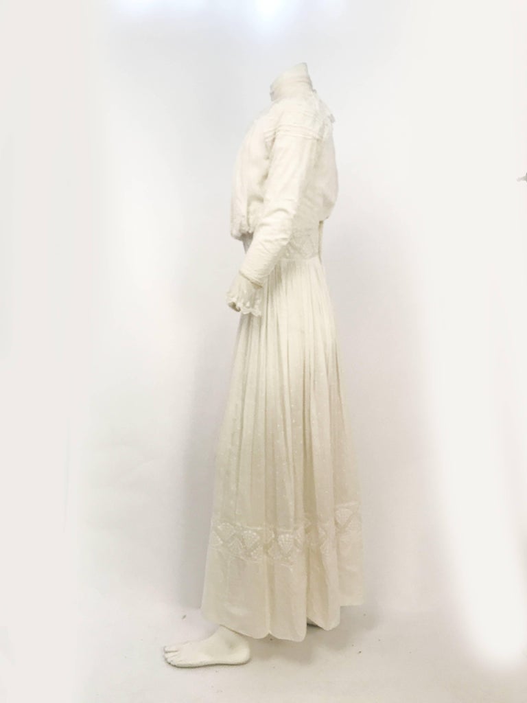 Edwardian White Wedding/Lawn Dress with Lace Details at 1stDibs | white ...