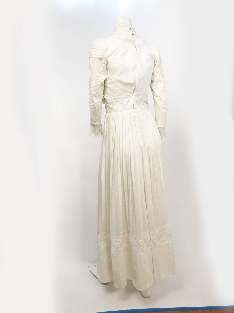 Edwardian White Wedding/Lawn Dress with Lace Details at 1stDibs | white ...