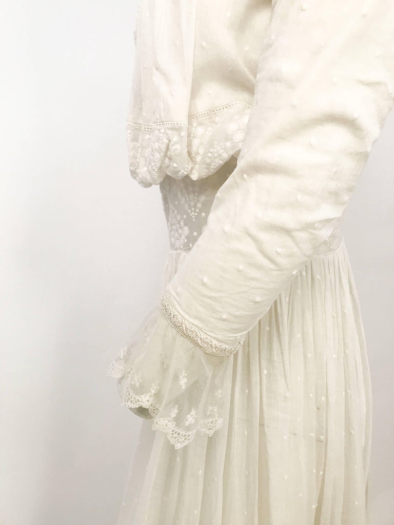 Edwardian White Wedding/Lawn Dress with Lace Details at 1stDibs | white ...