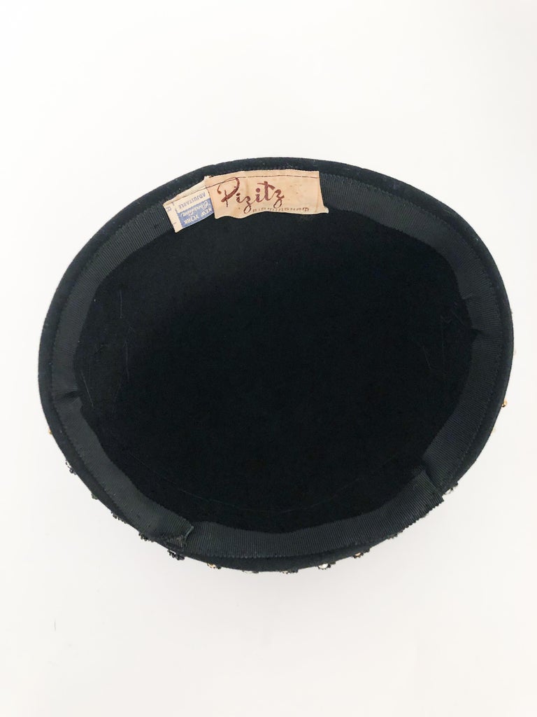1930s Black Fur Felt Skull Cap with Beadwork For Sale at 1stDibs ...